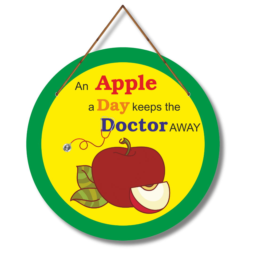 "An Apple a Day Keeps the Doctor Away" wall hanging
