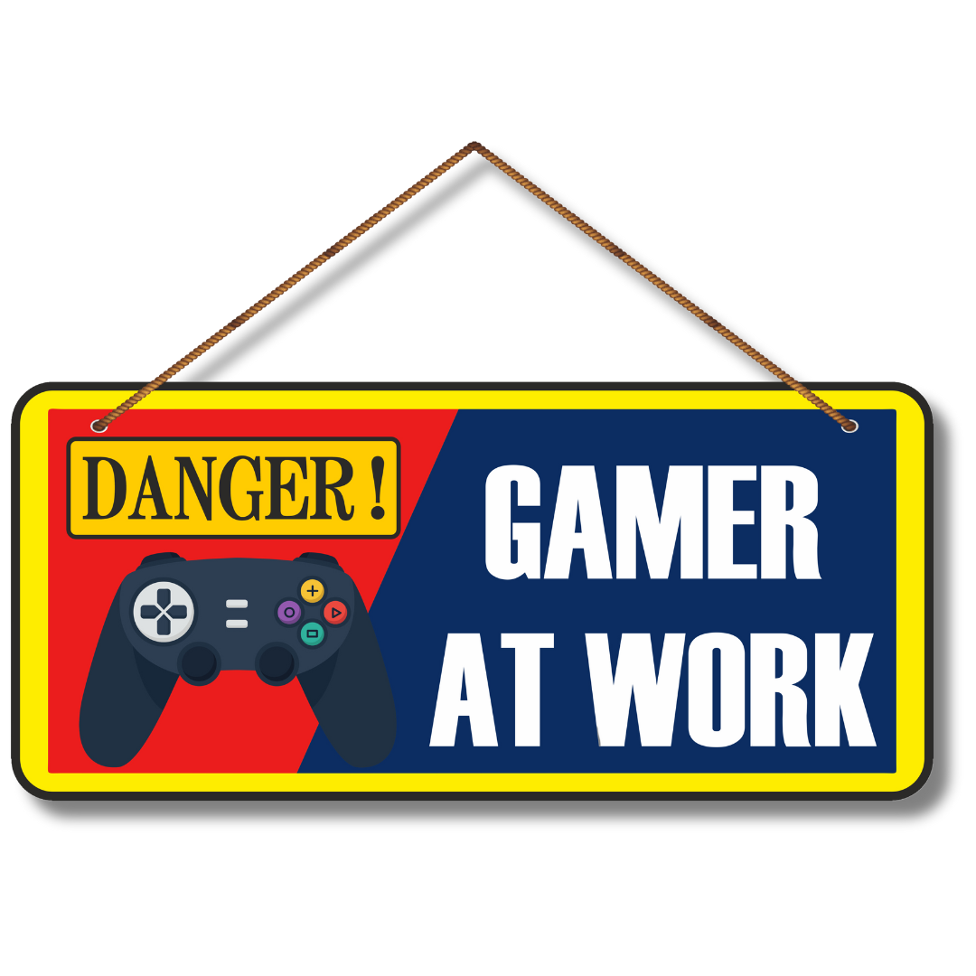 "Gamer At Work" Wall Hanging