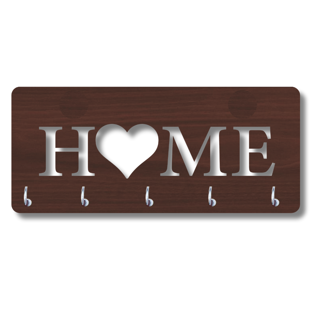 Wooden "Home Heart" Key Holder