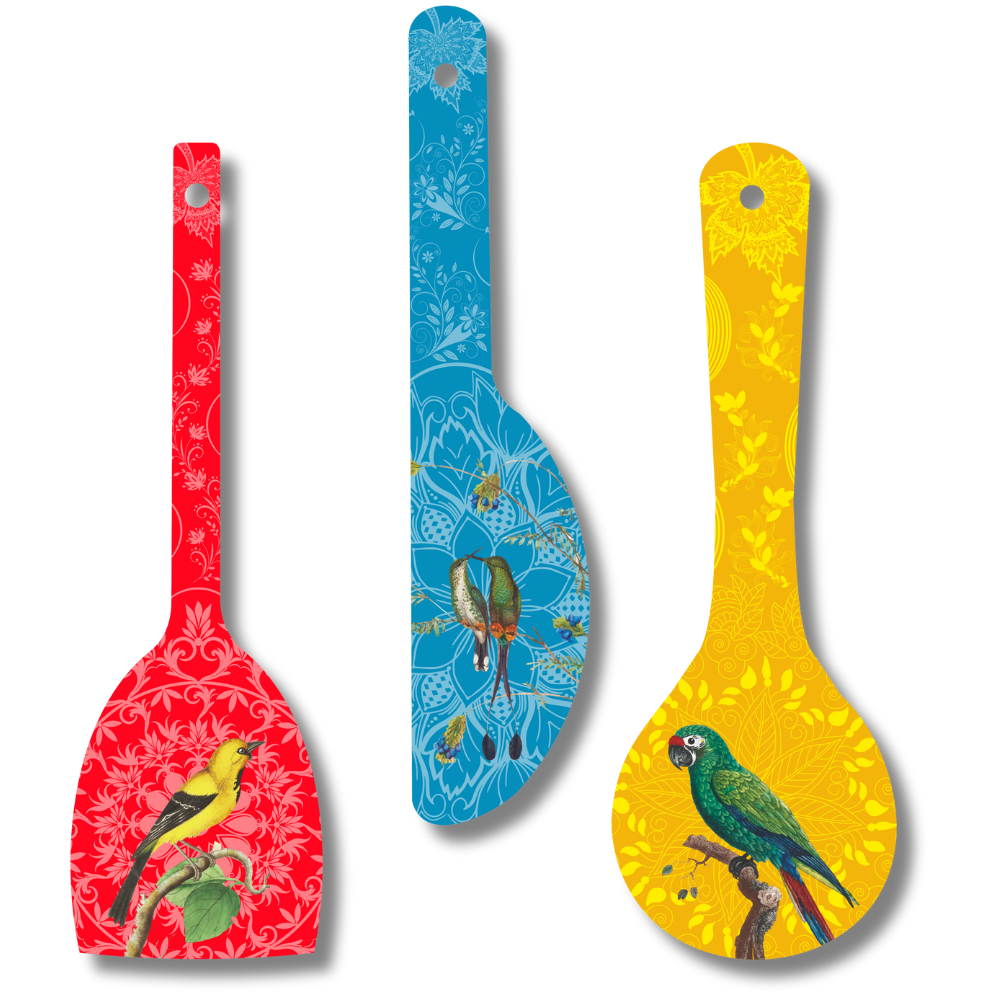 Buy Bird Art Decorative Wooden Spoons Wall Hanging