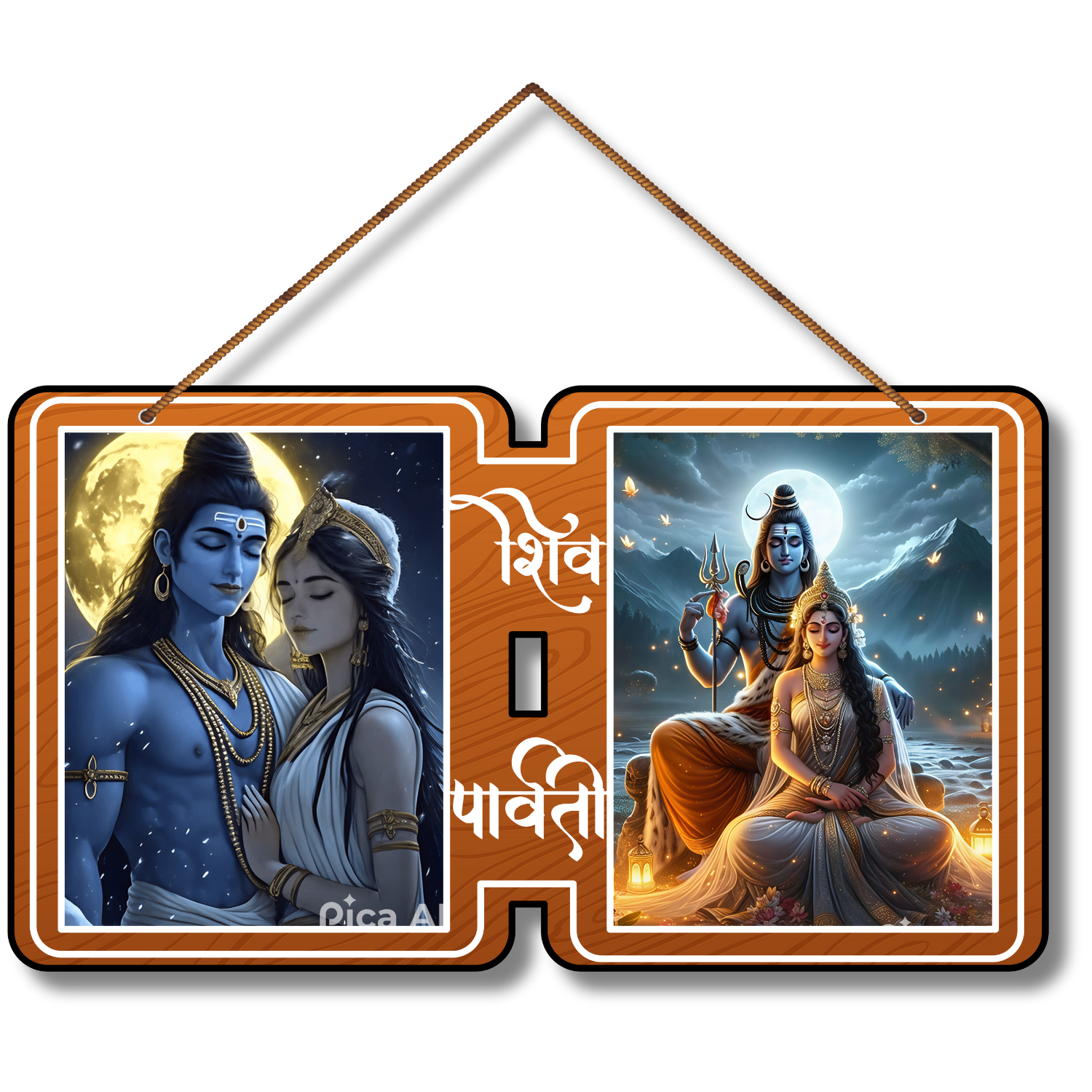 "Shiv & Parvati Photo Frame " Wall Hanging