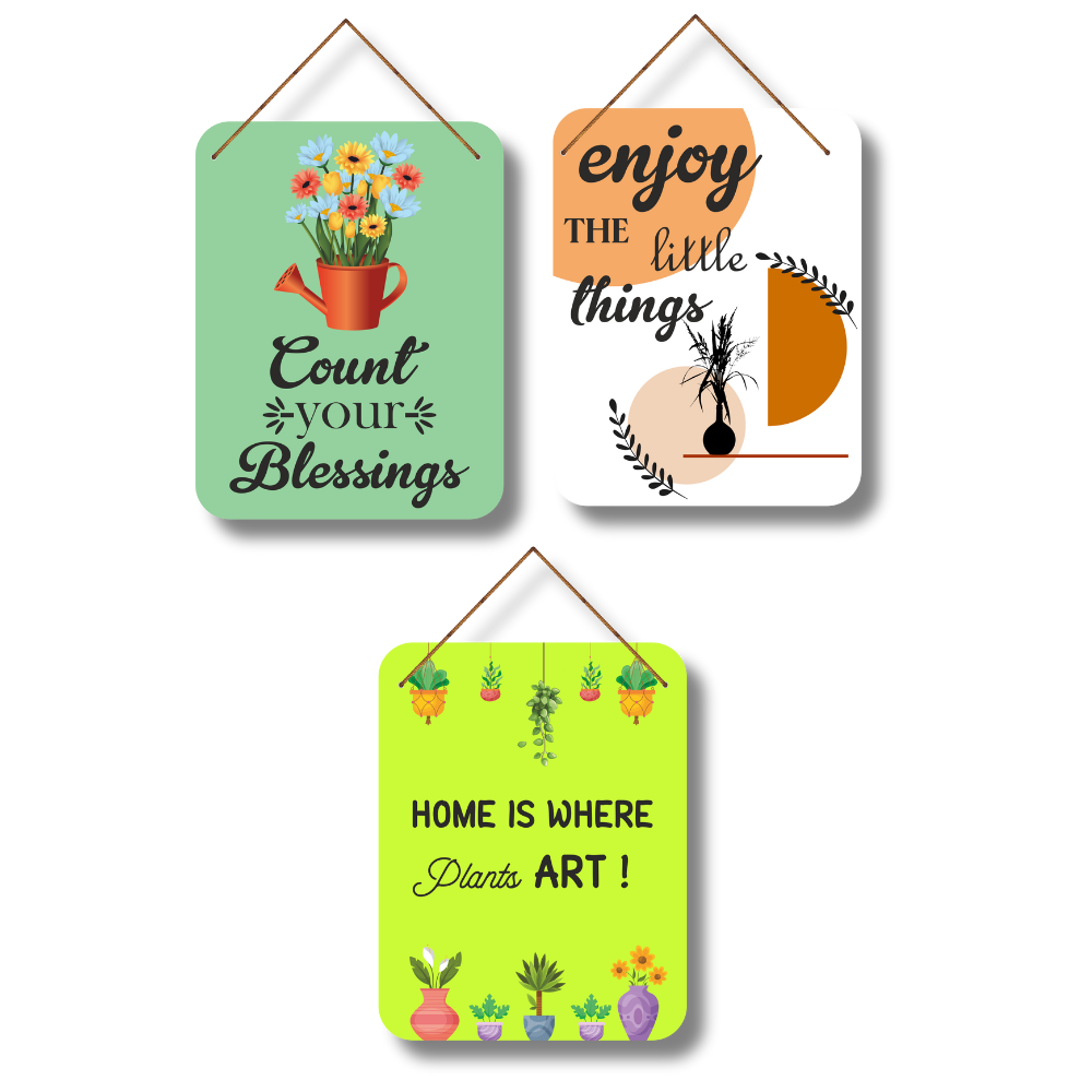 Blooming Thoughts – Inspirational Plant & Life Quote Wall Hangings