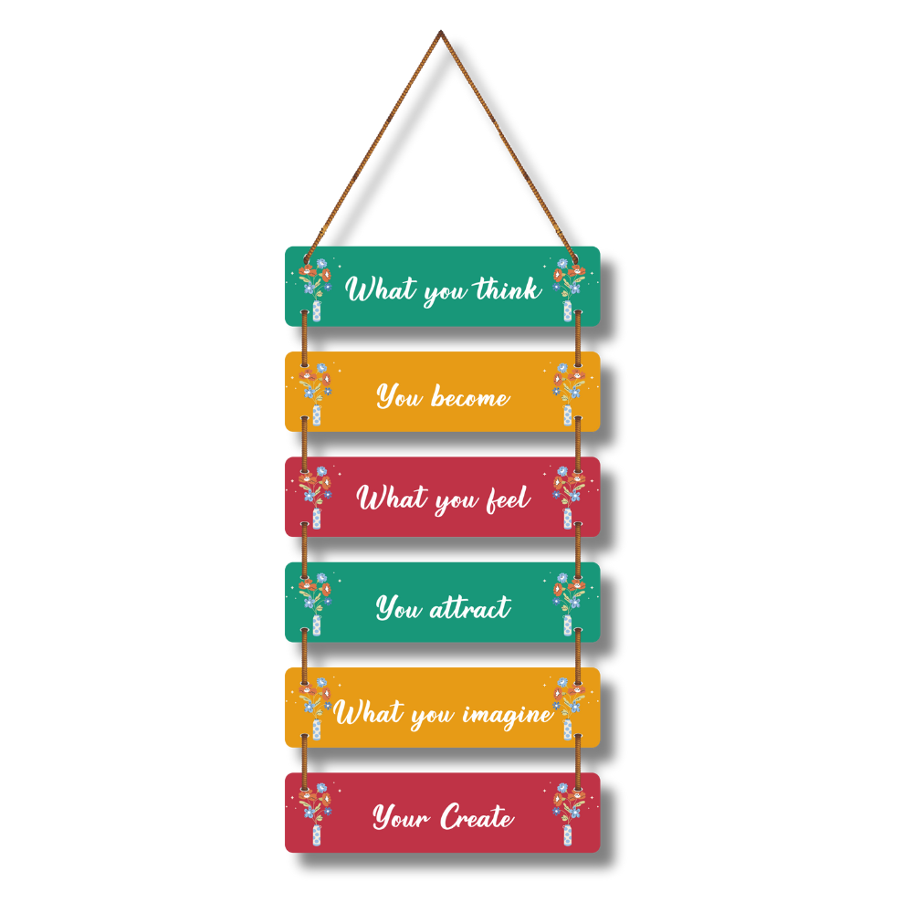 Power of Thoughts Inspirational Wall Hanging
