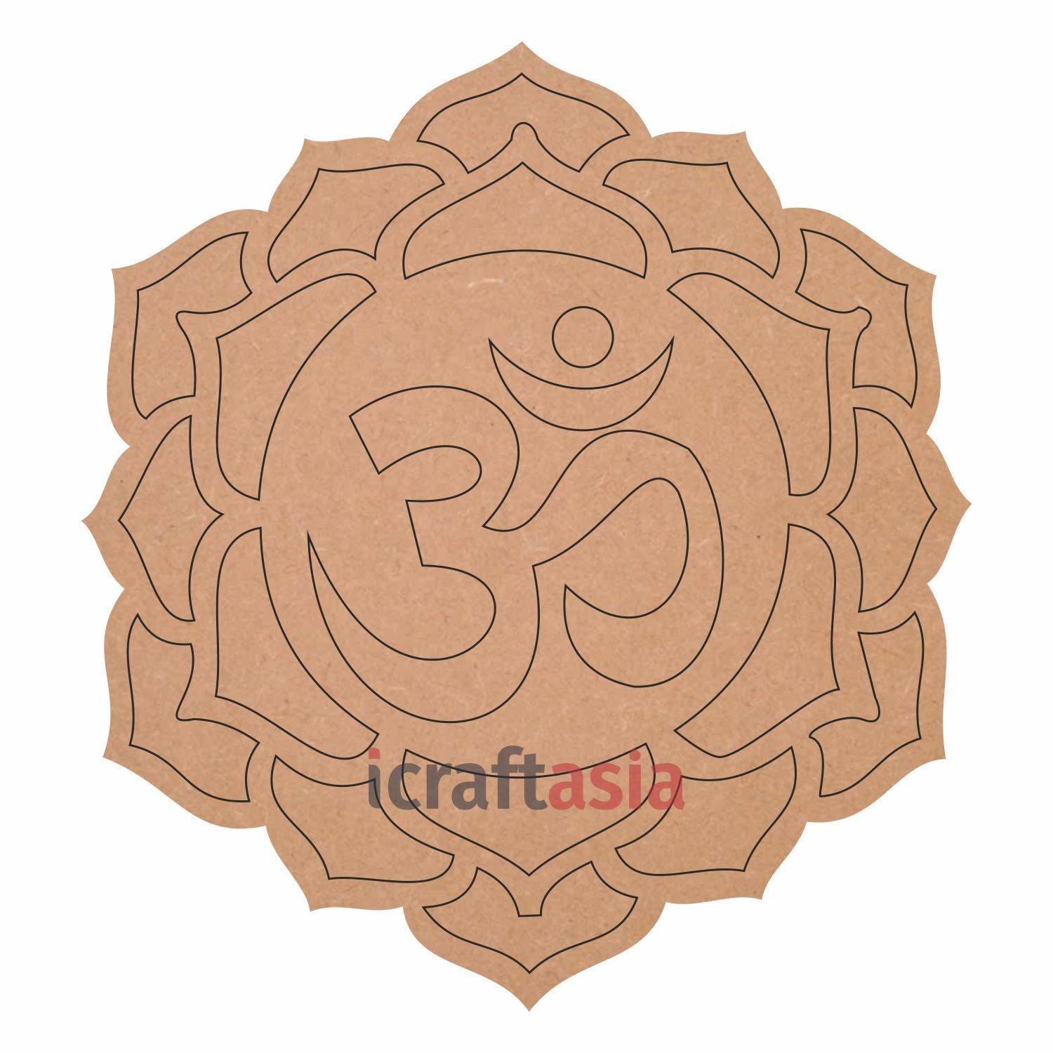 Buy Om Lotus Pre Marked Cutouts MDF for Art and Craft