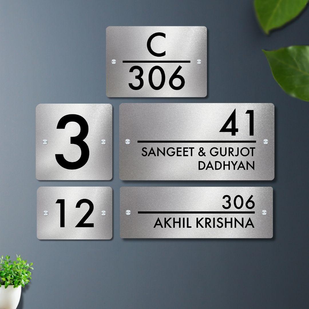 Buy Futura (Silver) - Contemporary House Number/Name Sign