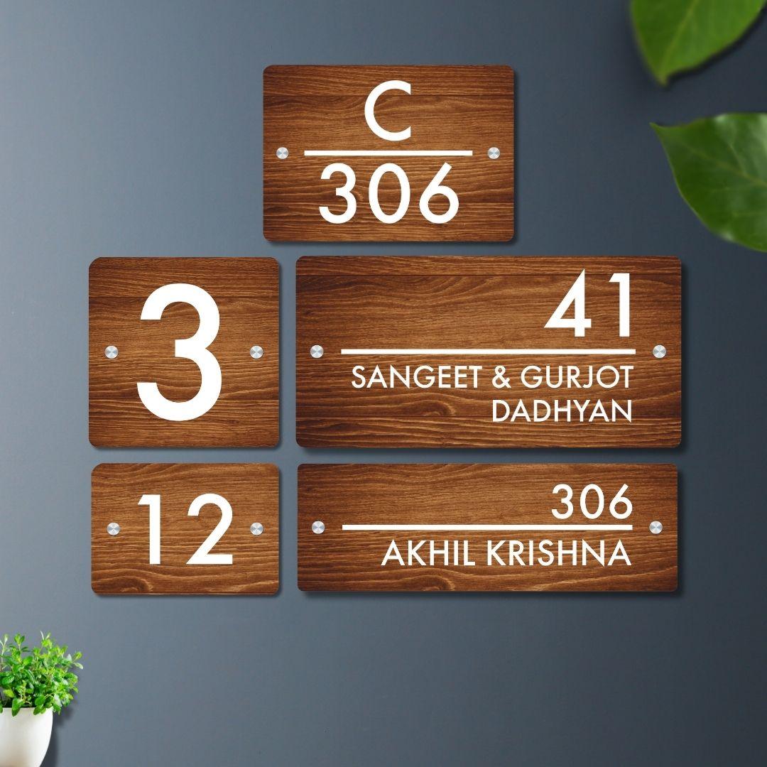 Buy Futura (Wooden) - Contemporary House Number/Name Sign