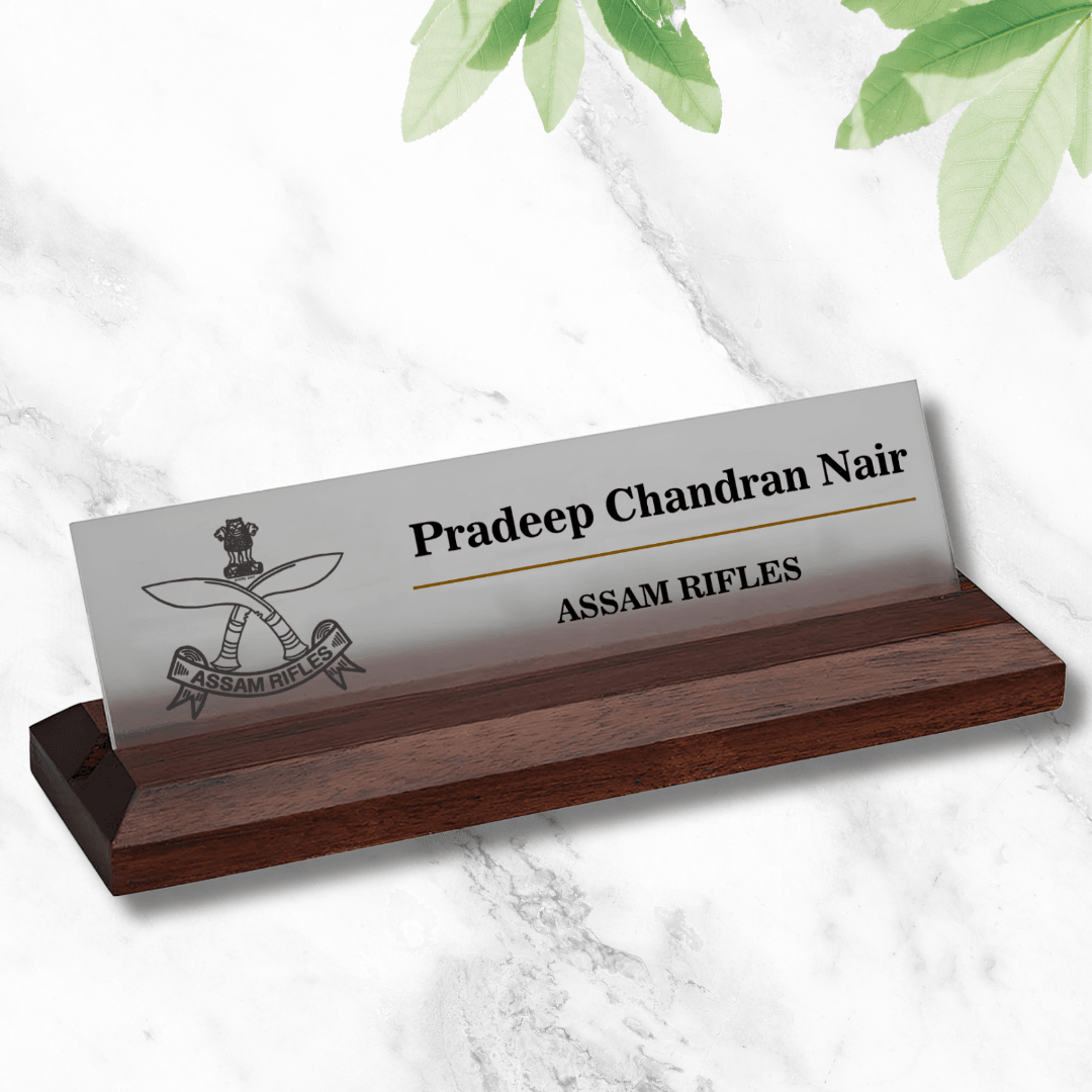 Office Desk Name Plate - Assam Rifles (AR)