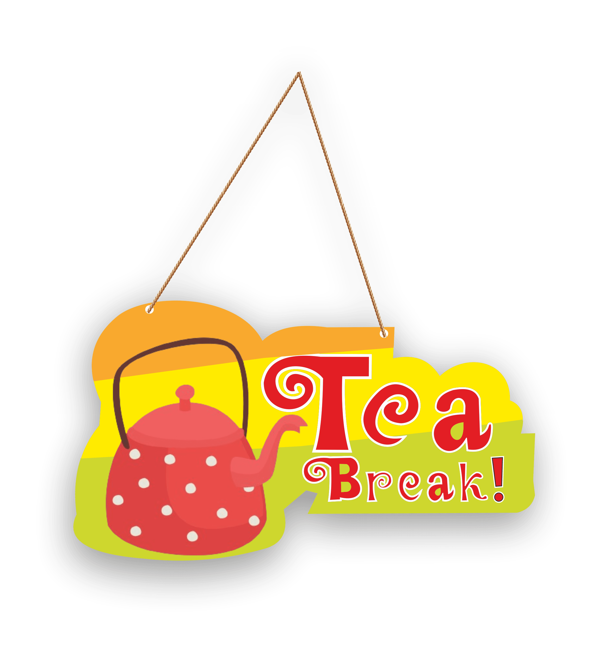 Tea Break Decorative Wall Hanging Wooden Art